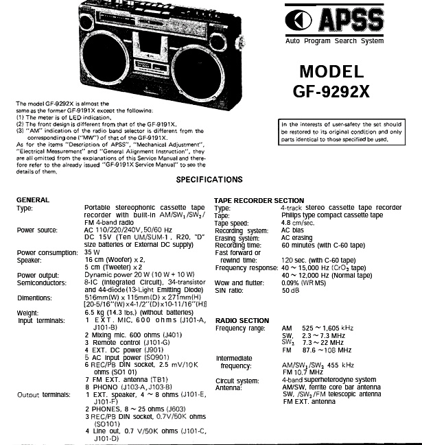 Sharp GF-9292 | Hifi-Wiki