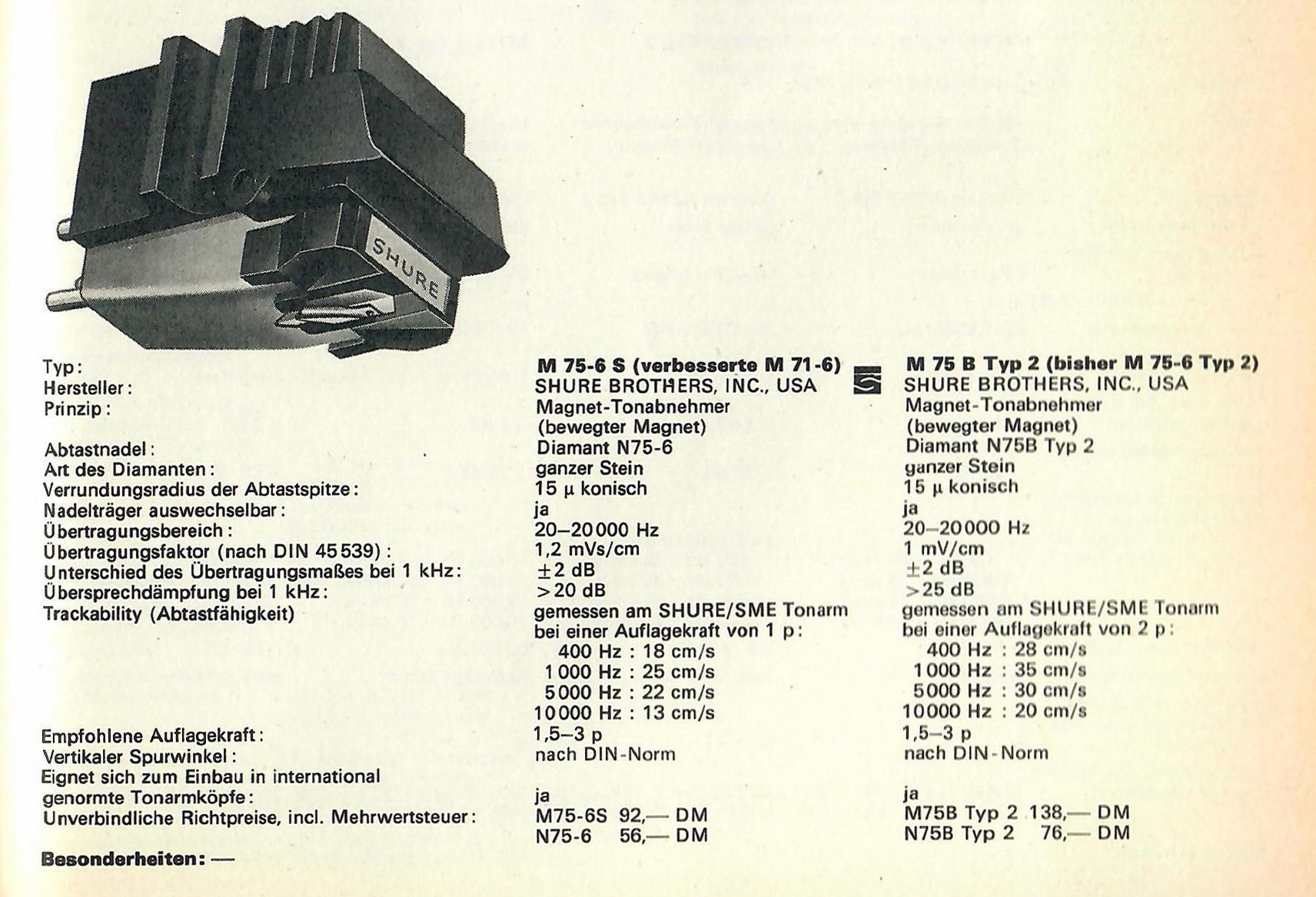 Shure M-75-6 S | Hifi-Wiki