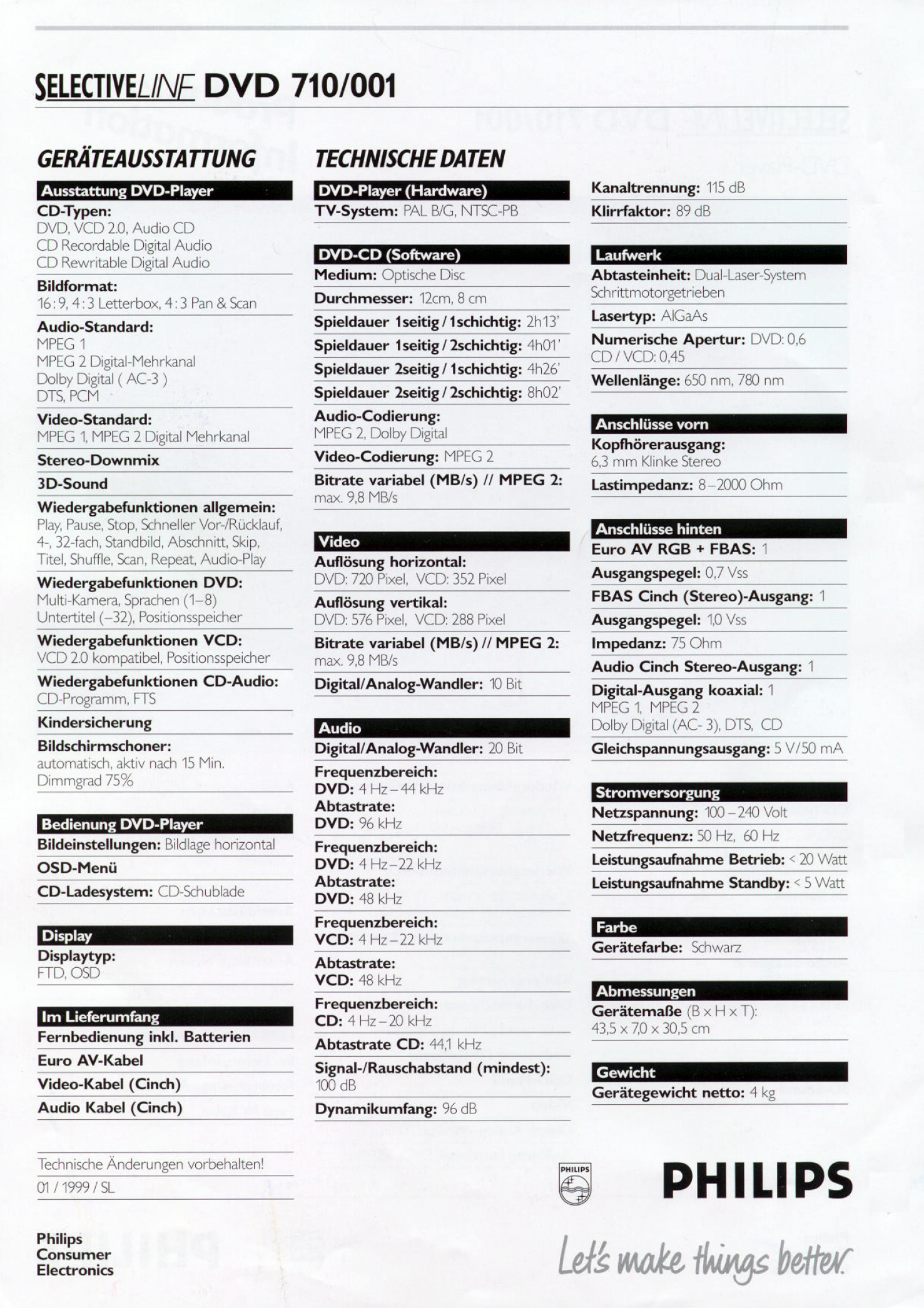 Philips DVD 710 | Hifi-Wiki