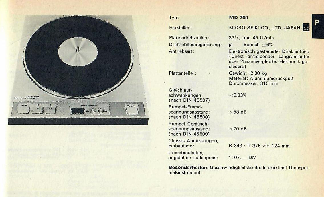 Micro Seiki MD-700 | Hifi-Wiki