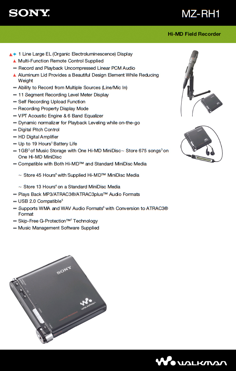 Sony MZ-RH 1 | Hifi-Wiki