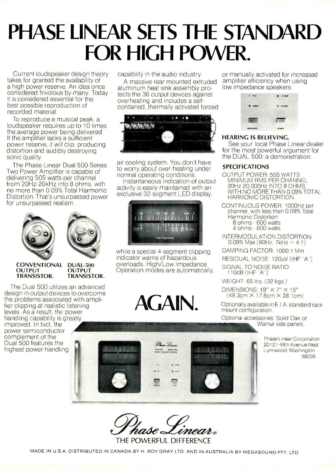 Phase Linear Model Dual 500 Series Two | Hifi-Wiki