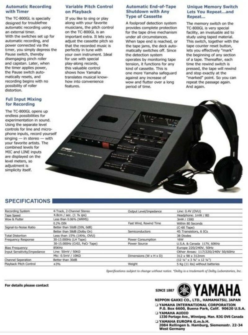 Yamaha TC-800GL | Hifi-Wiki