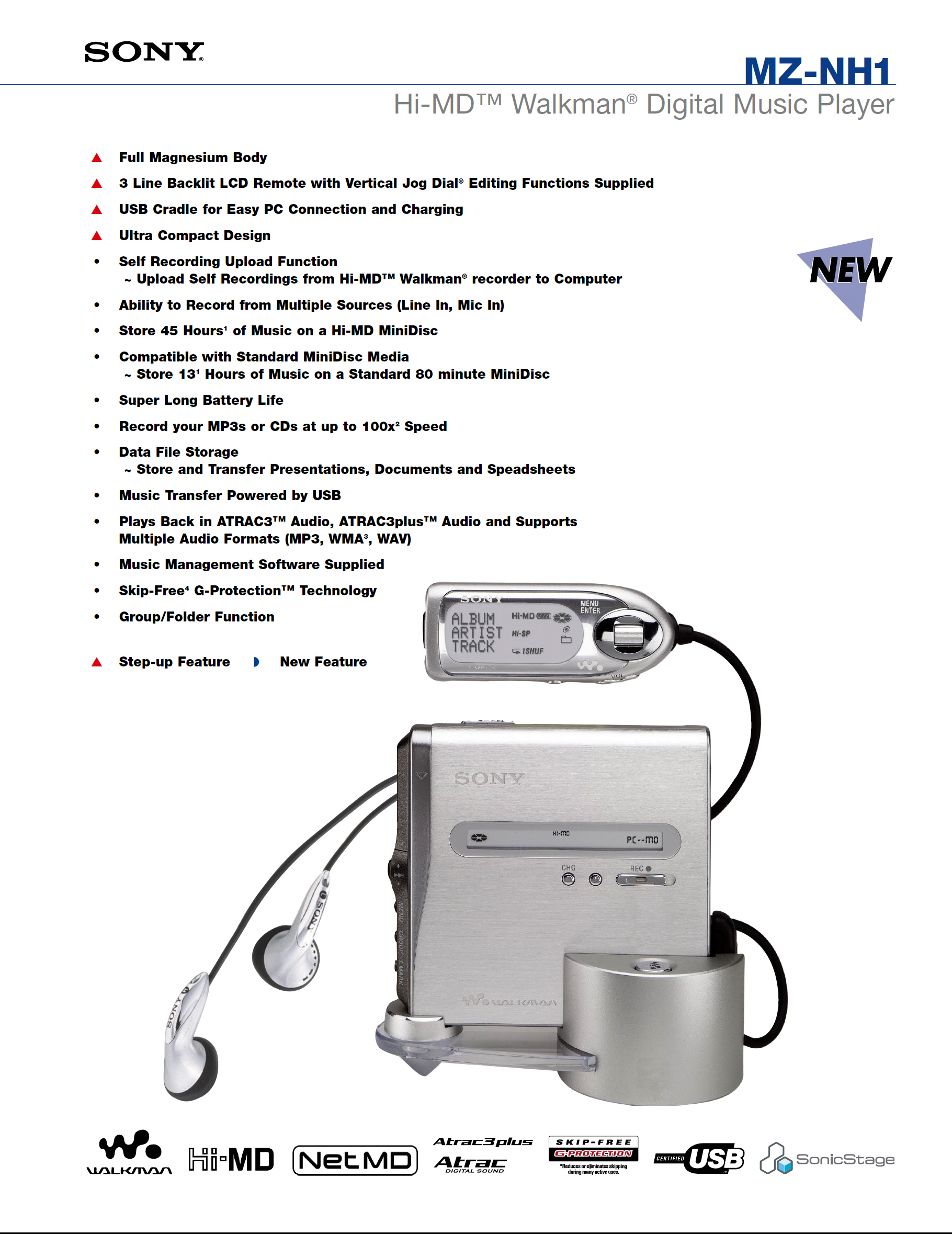 Sony MZ-NH 1 | Hifi-Wiki