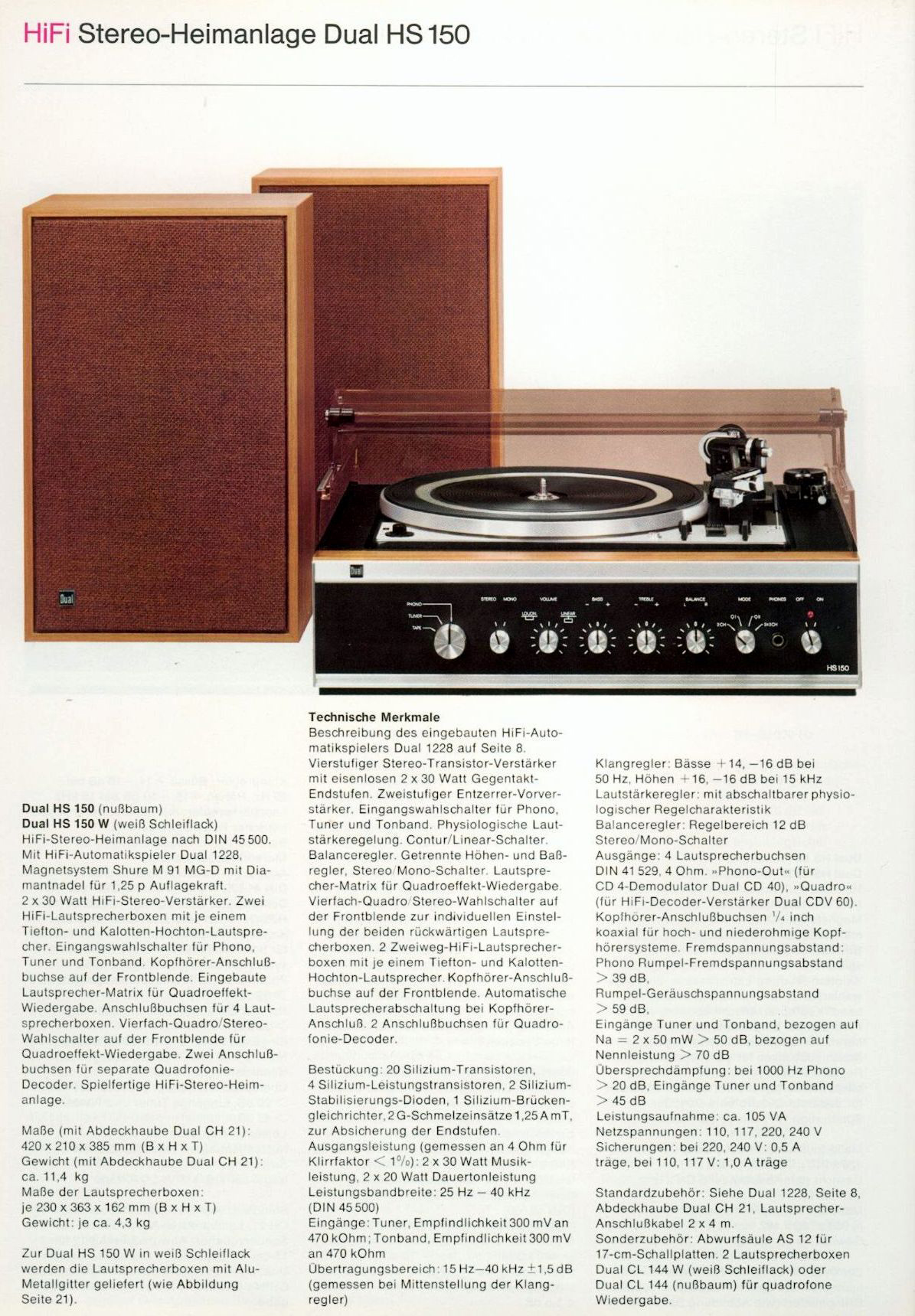 Dual HS 150 | Hifi-Wiki