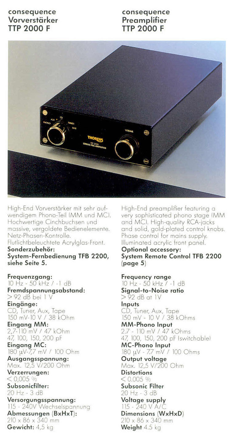 Thorens TTP 2000 F | Hifi-Wiki