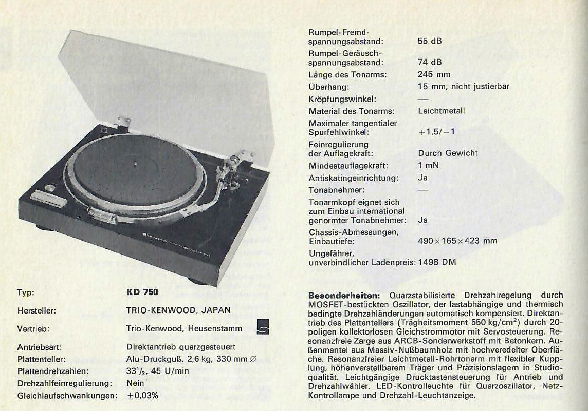Kenwood KD-750 | Hifi-Wiki