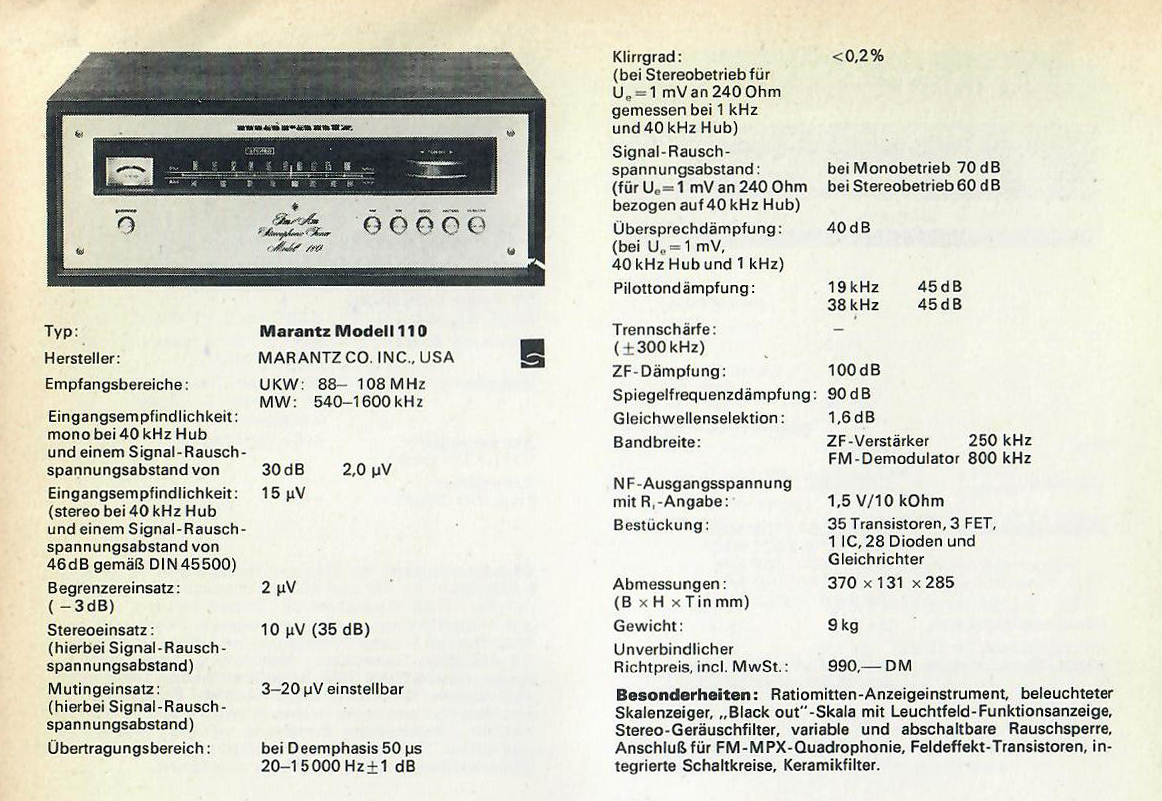 Marantz 110 | Hifi-Wiki
