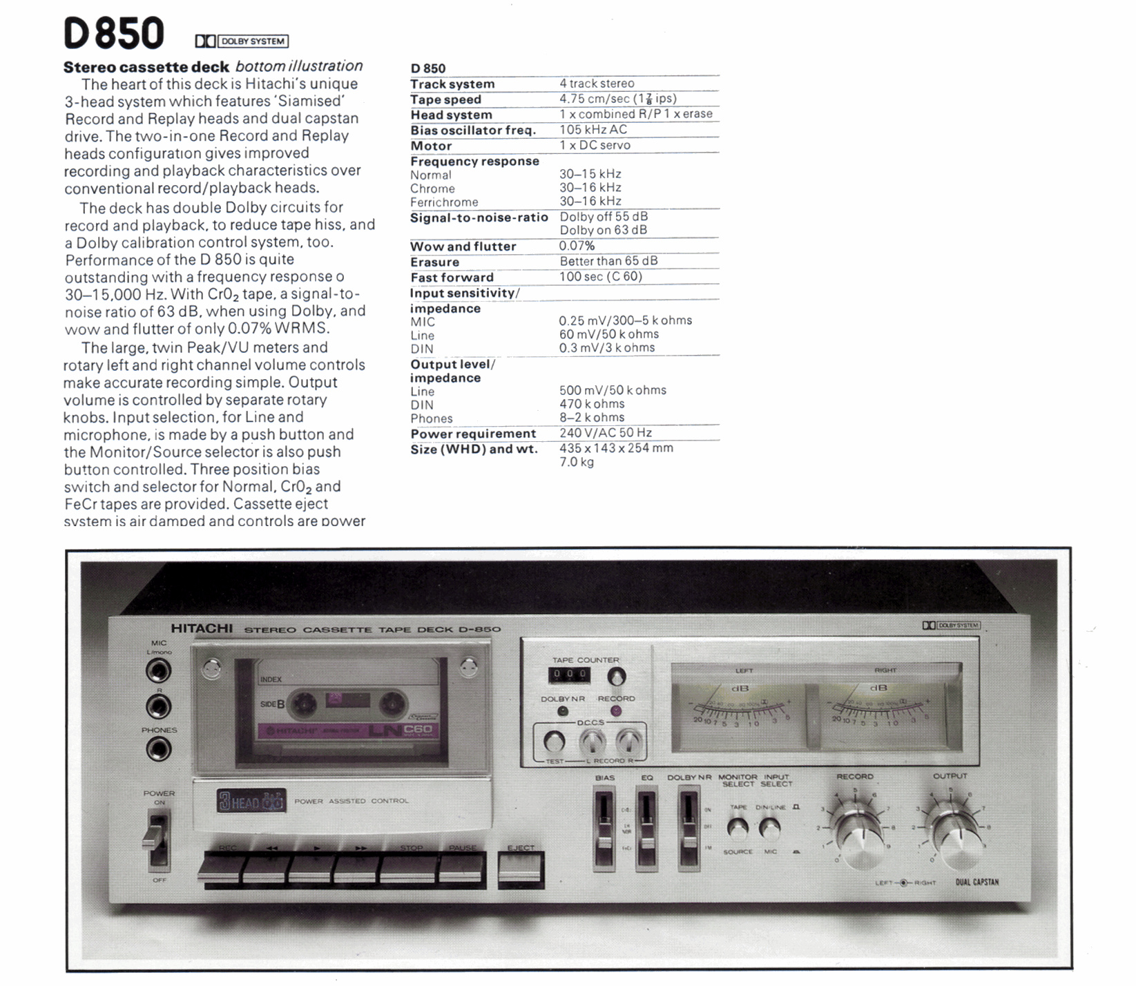 Hitachi D-850 | Hifi-Wiki