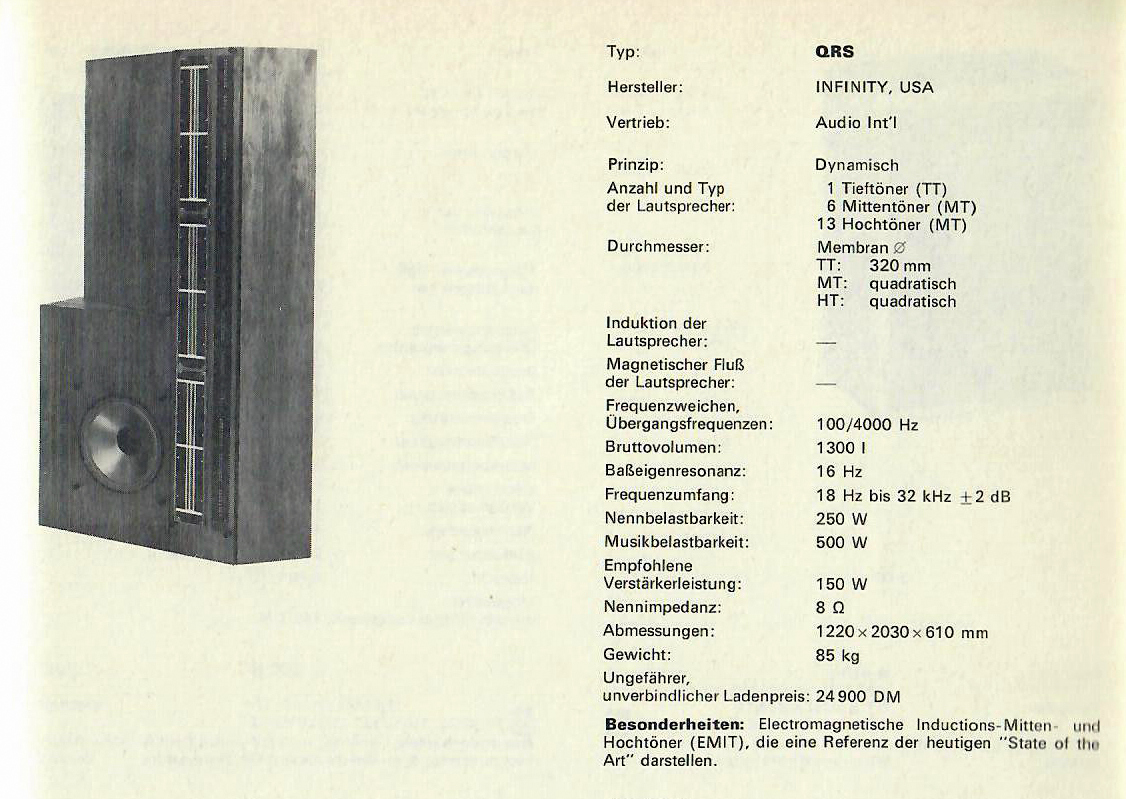 Infinity Quantum Reference Standard | Hifi-Wiki