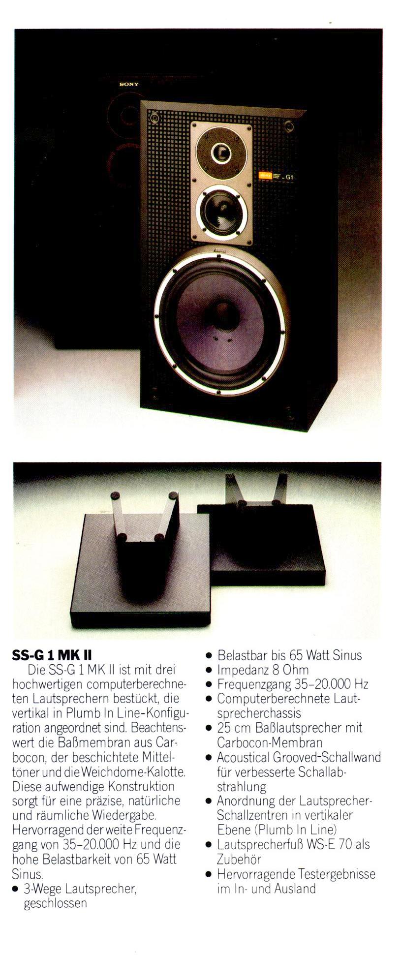 Sony SS-G 1 MK II | Hifi-Wiki