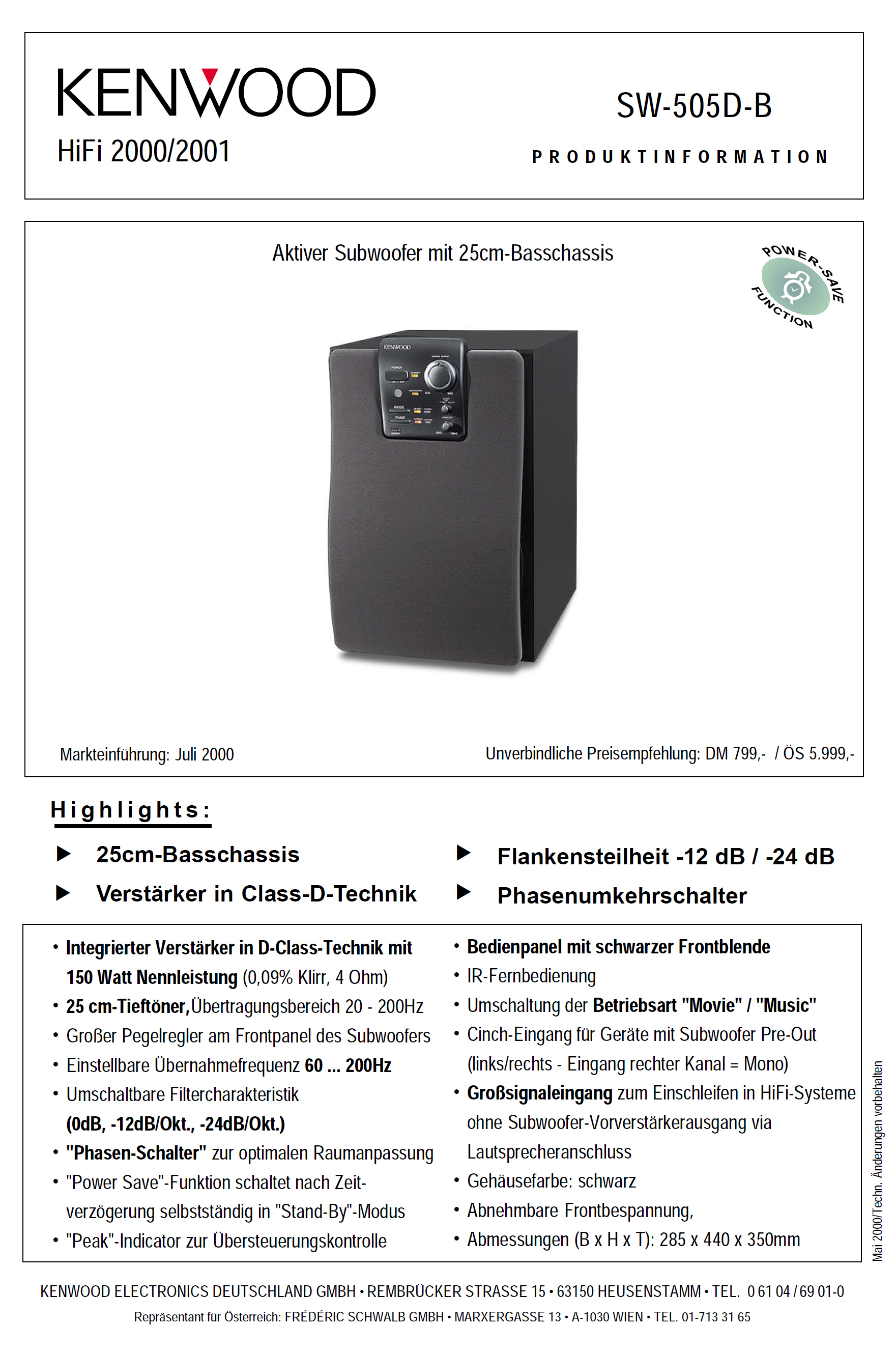 Kenwood SW-505 D-B | Hifi-Wiki