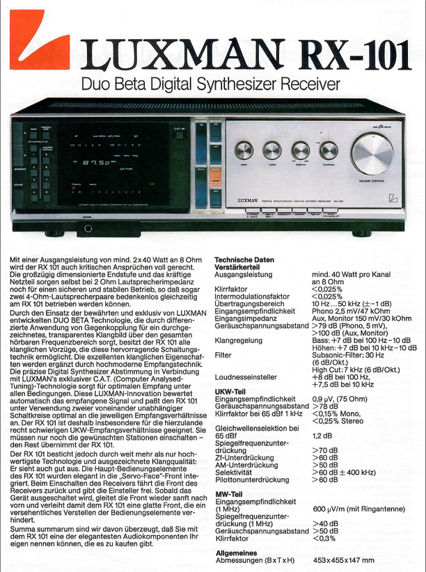 Luxman RX-101 | Hifi-Wiki