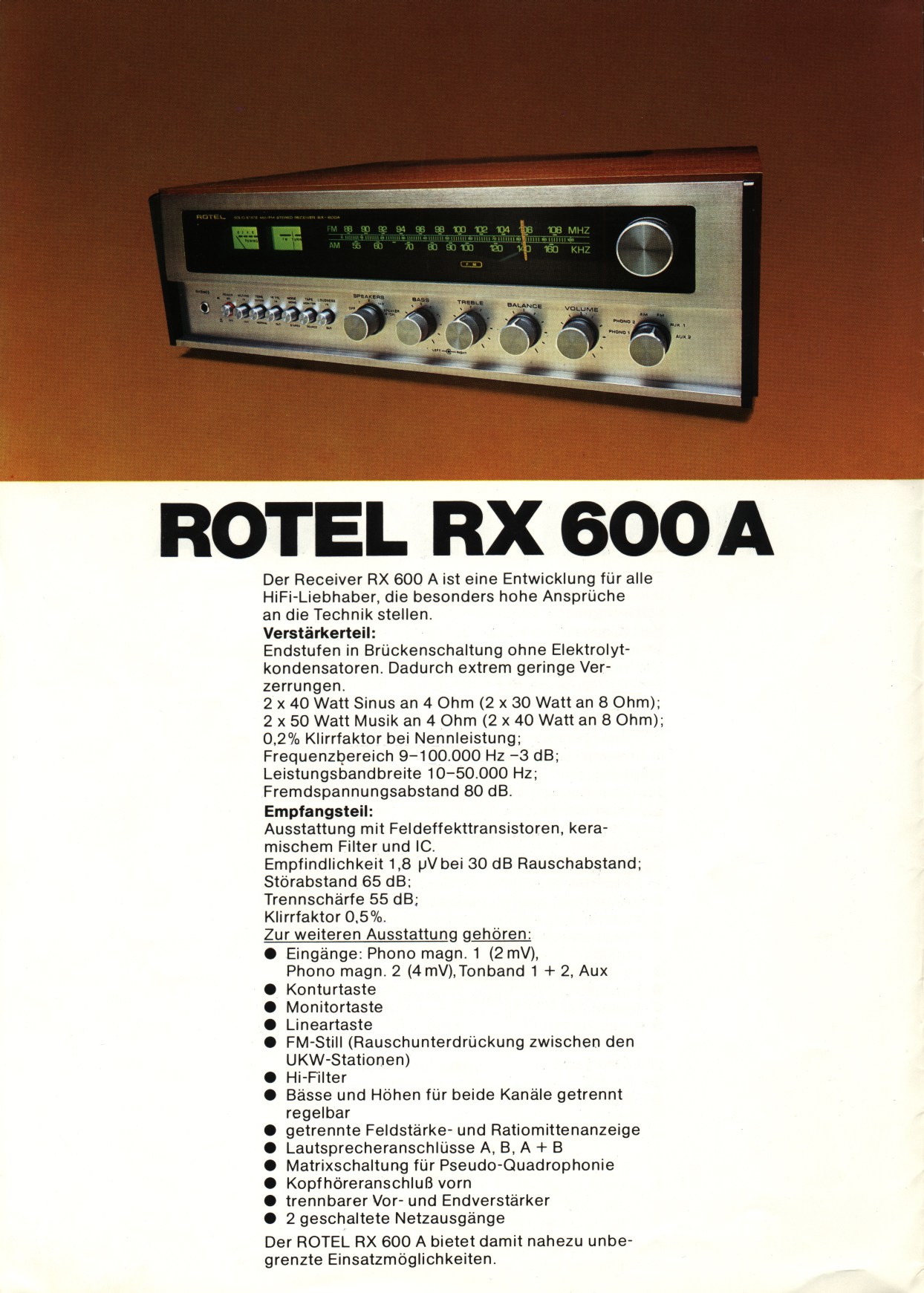 Rotel RX-600 A | Hifi-Wiki