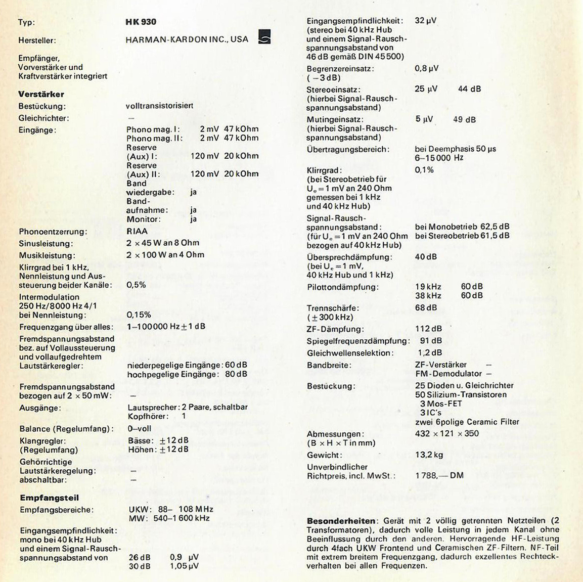 Harman/Kardon hk 930 | Hifi-Wiki
