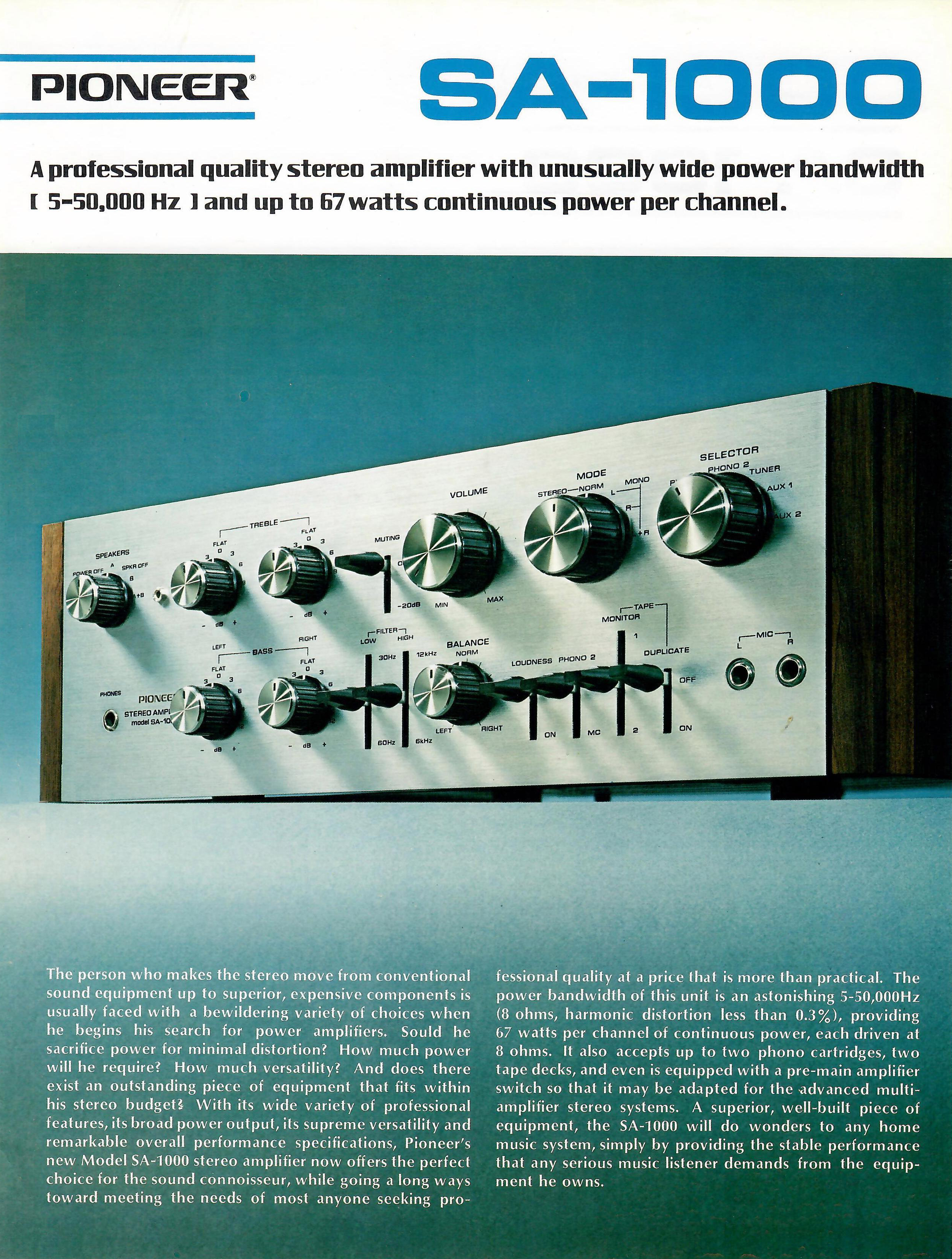 Pioneer SA-1000 | Hifi-Wiki