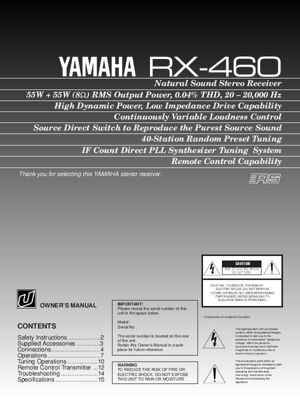 Yamaha RX-460 | Hifi-Wiki