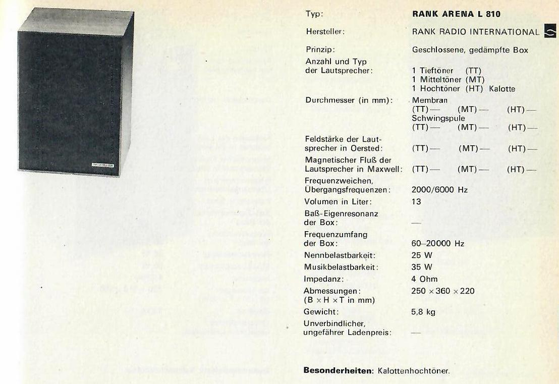 Rank Arena L 810 | Hifi-Wiki