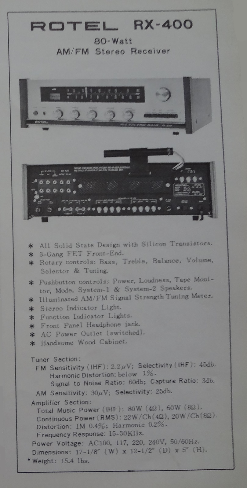 Rotel RX-400 alt | Hifi-Wiki