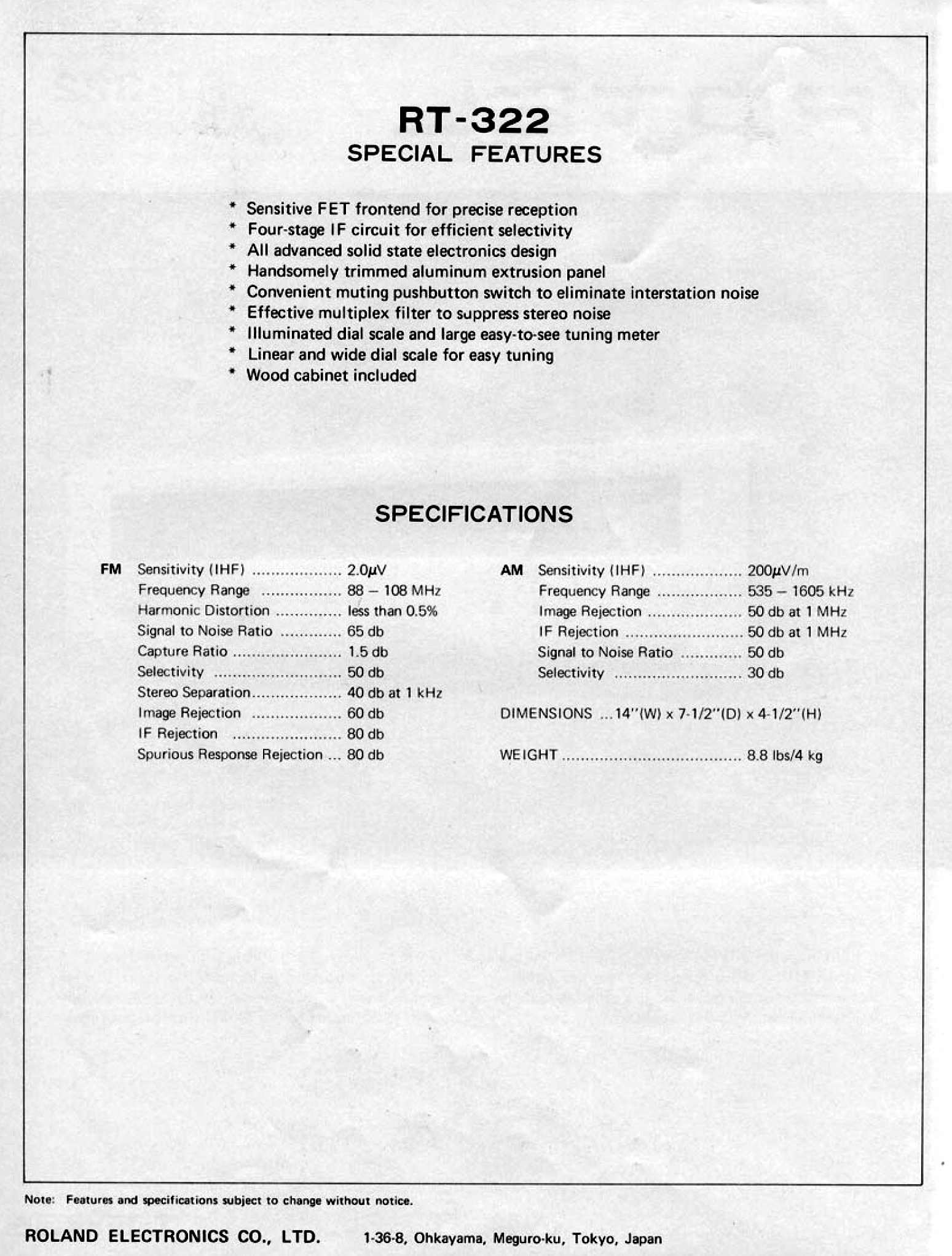 Rotel RT-322 | Hifi-Wiki