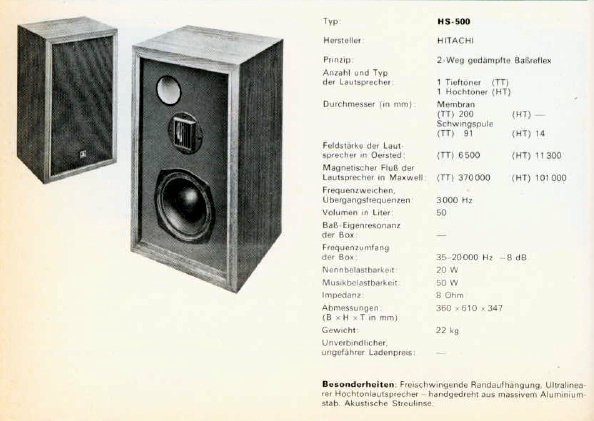 Hitachi HS-500 | Hifi-Wiki