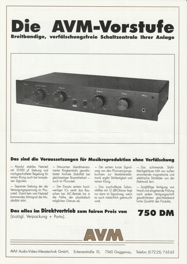AVM-Vorstufe | Hifi-Wiki